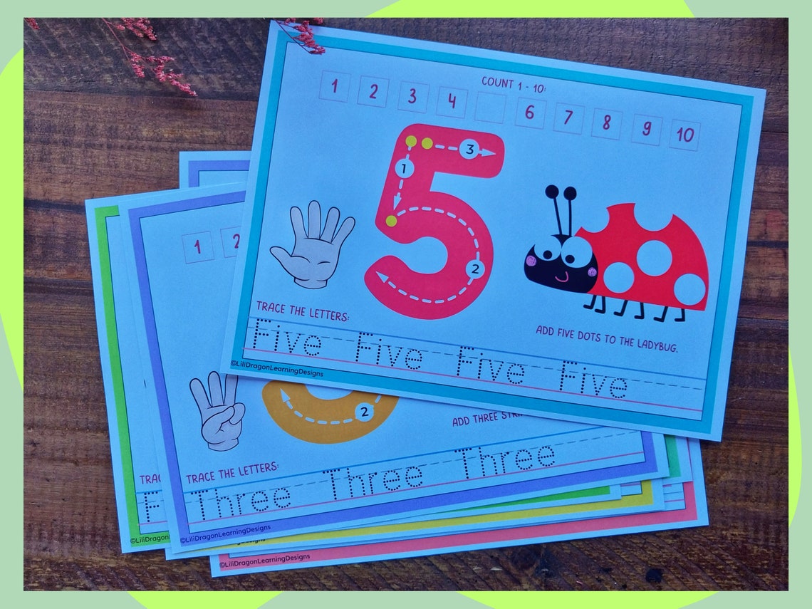 Numbers Play Dough Mats Preschool Printables Letter Tracing - Etsy