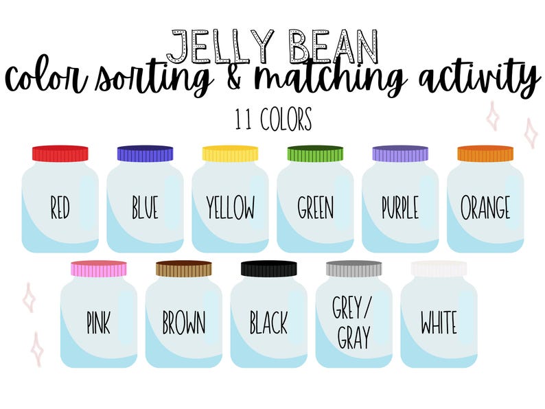 Jelly Bean Color Sorting Activity: Preschool Printable (PDF Download ...