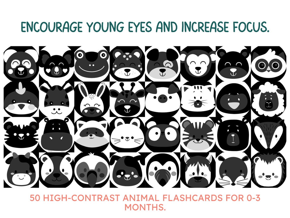 Printable High Contrast Baby Cards, Flashcards for Newborn Babies ...
