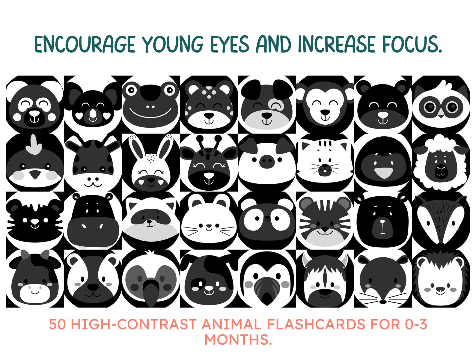 Printable High Contrast Baby Cards, Flashcards for Newborn Babies ...