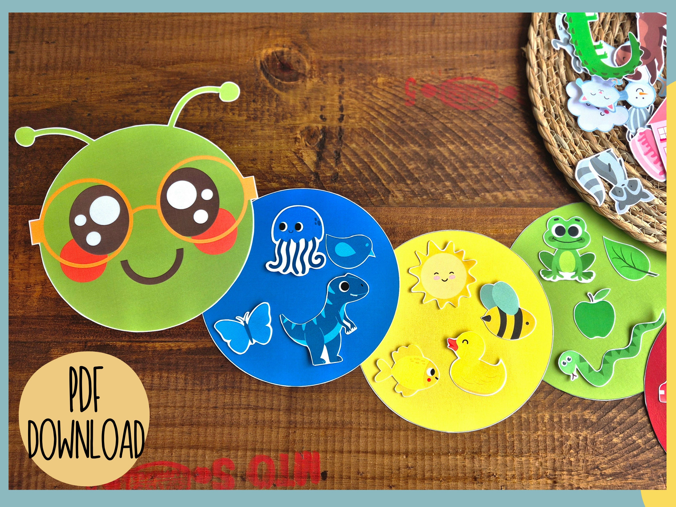 Caterpillar Color Sorting & Matching Activity: Build a Rainbow ...