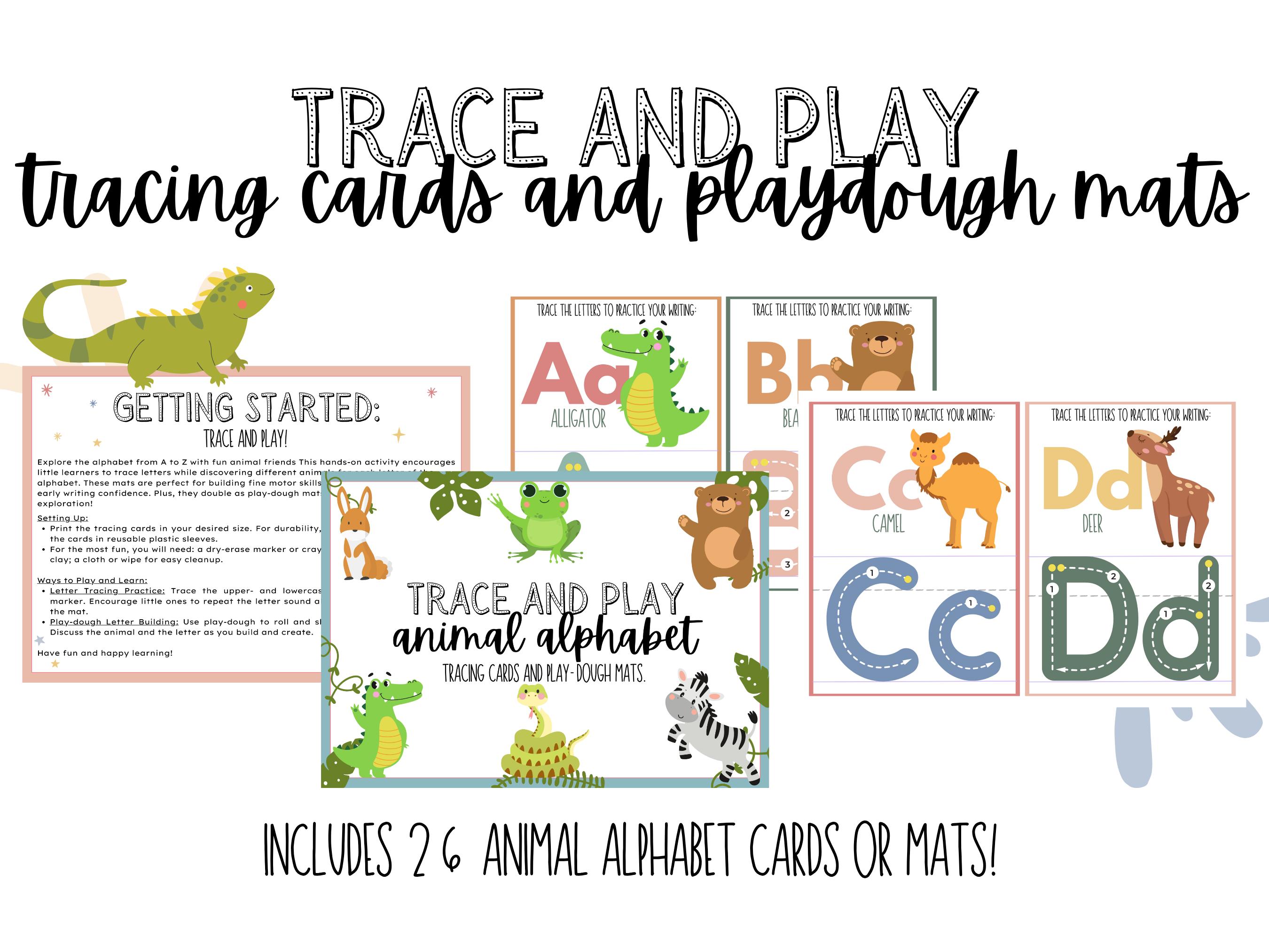 Alphabet Tracing and Playdough Cards: Preschool Letter Learning (PDF ...