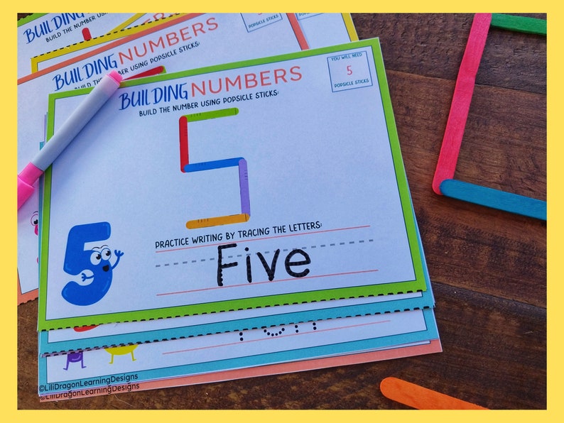 Numbers Activity for Toddlers, Popsicle Sticks Number Game, Montessori ...