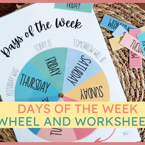 Days of the Week Wheel Printable for Preschool & Homeschool, Monday ...