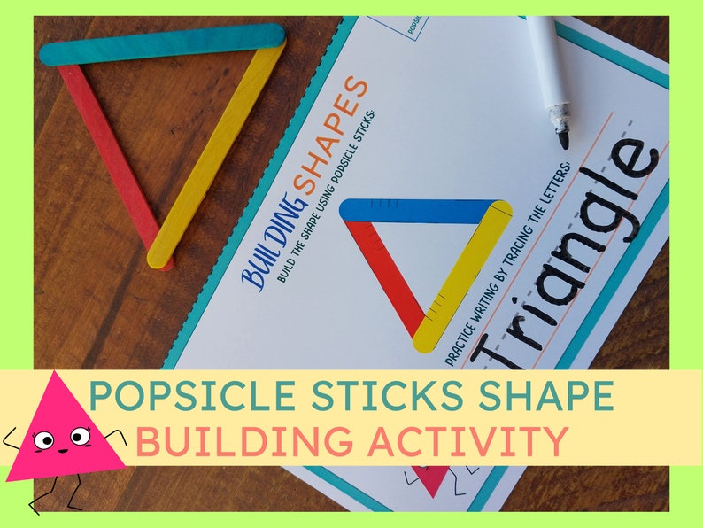 Shapes Popsicle Sticks Activity | Fine Motor Skills | Shape Activities ...