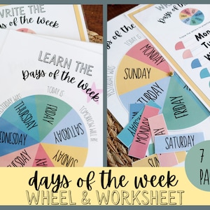Days of the Week Wheel Printable for Preschool & Homeschool, Monday ...