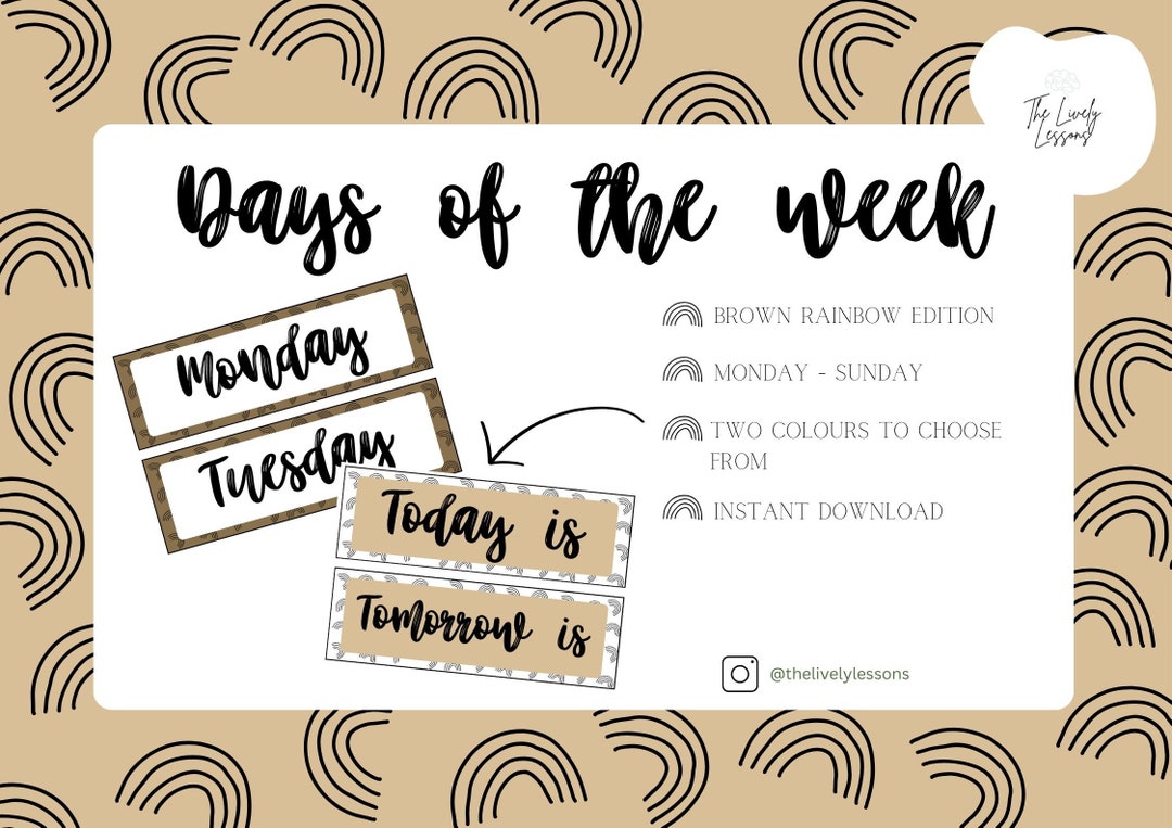 Days of the Week Display - Etsy
