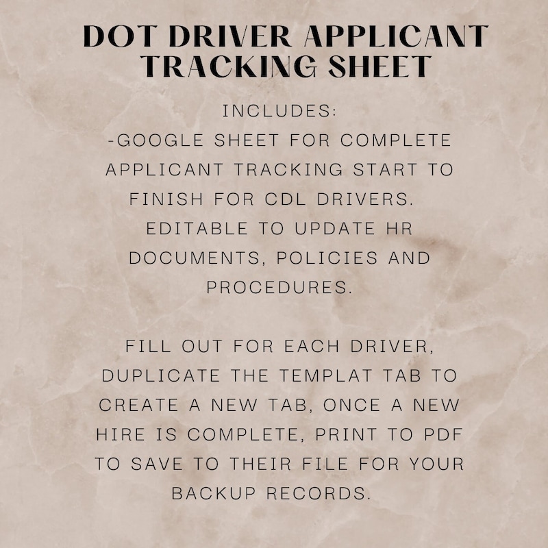 Driver Qualification File - Etsy
