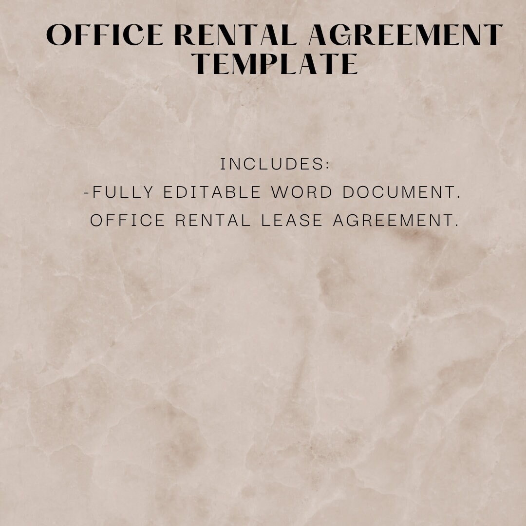 Office Rental Lease Template Editable - Etsy