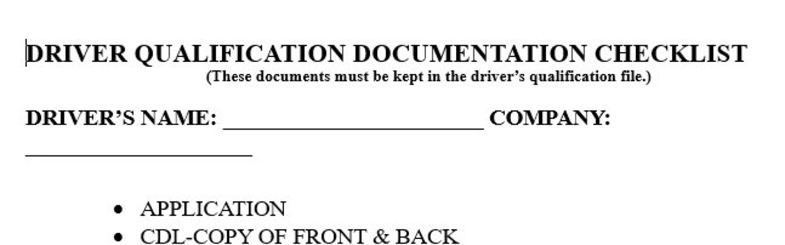 CDL Driver Application and Checklist-complete Setup Packet - Etsy