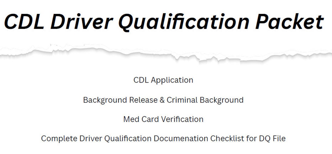 CDL Driver Application and Checklist-complete Setup Packet - Etsy