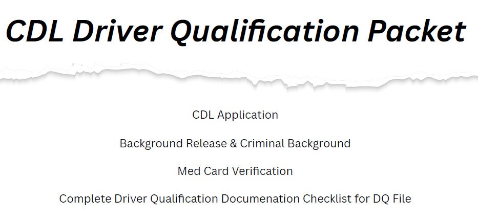 CDL Driver Application and Checklist-complete Setup Packet - Etsy