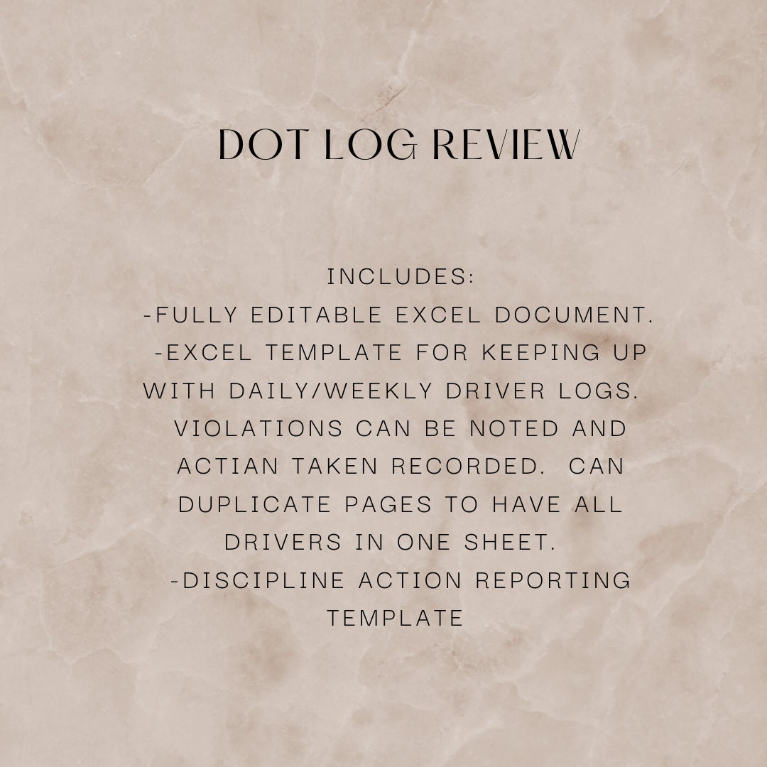Hos-hours of Service- DOT Log Review and Verification - Editable - Etsy