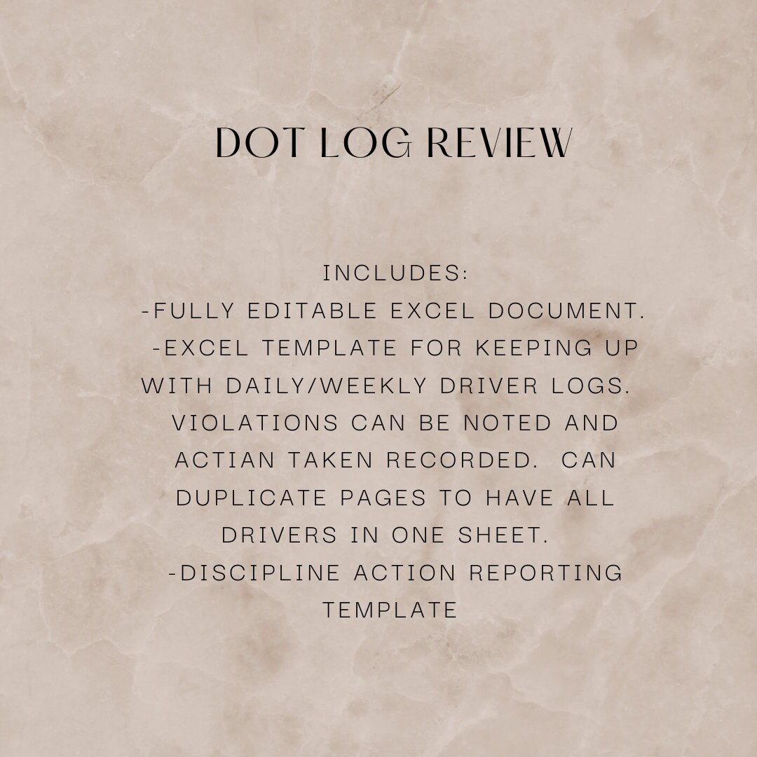 Hos-hours of Service- DOT Log Review and Verification - Editable - Etsy