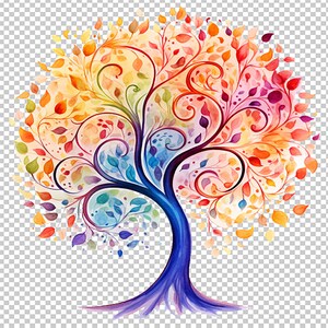 Tree of Life Colors Digital PNG Clipart, Printable Art, Paper Craft ...