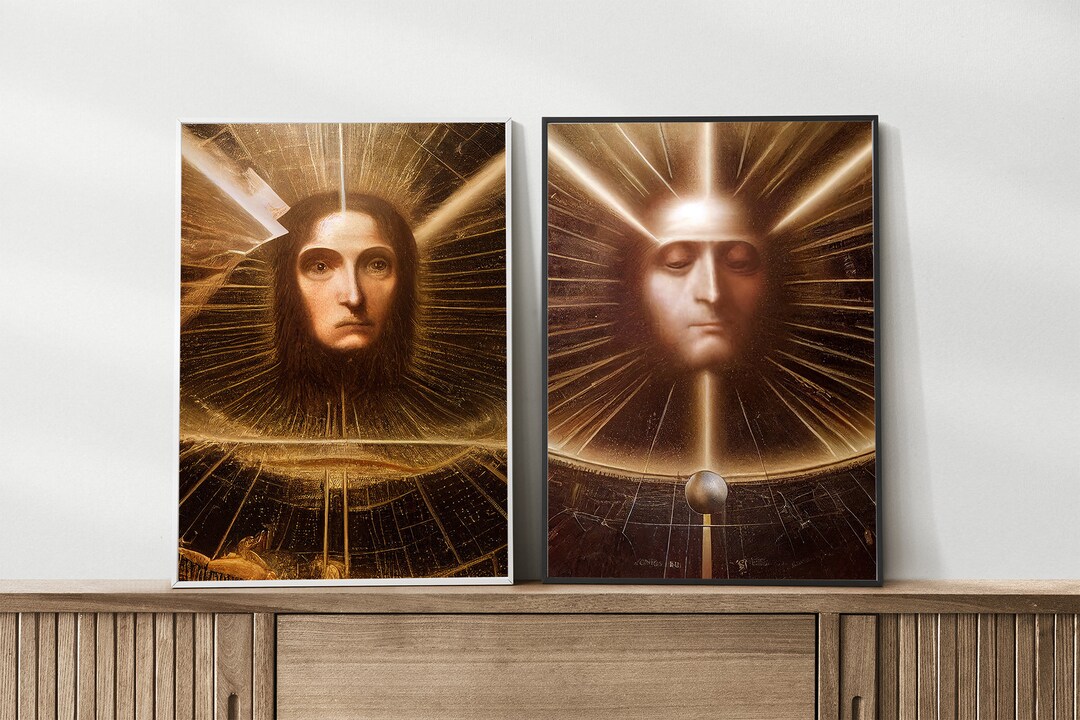 Set of 2 Printable Posters Adam and Eve: Bohemian Religious Art for ...
