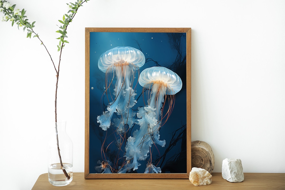 Moon Jellyfish, Large Jellyfish Photograph: Printable Poster for Wall ...