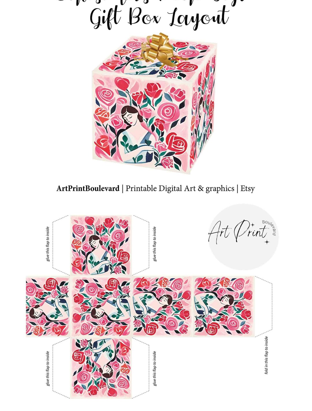 Perfect DIY Birthday Gift Box Template for Mothers Day, Gift Wrapping ...