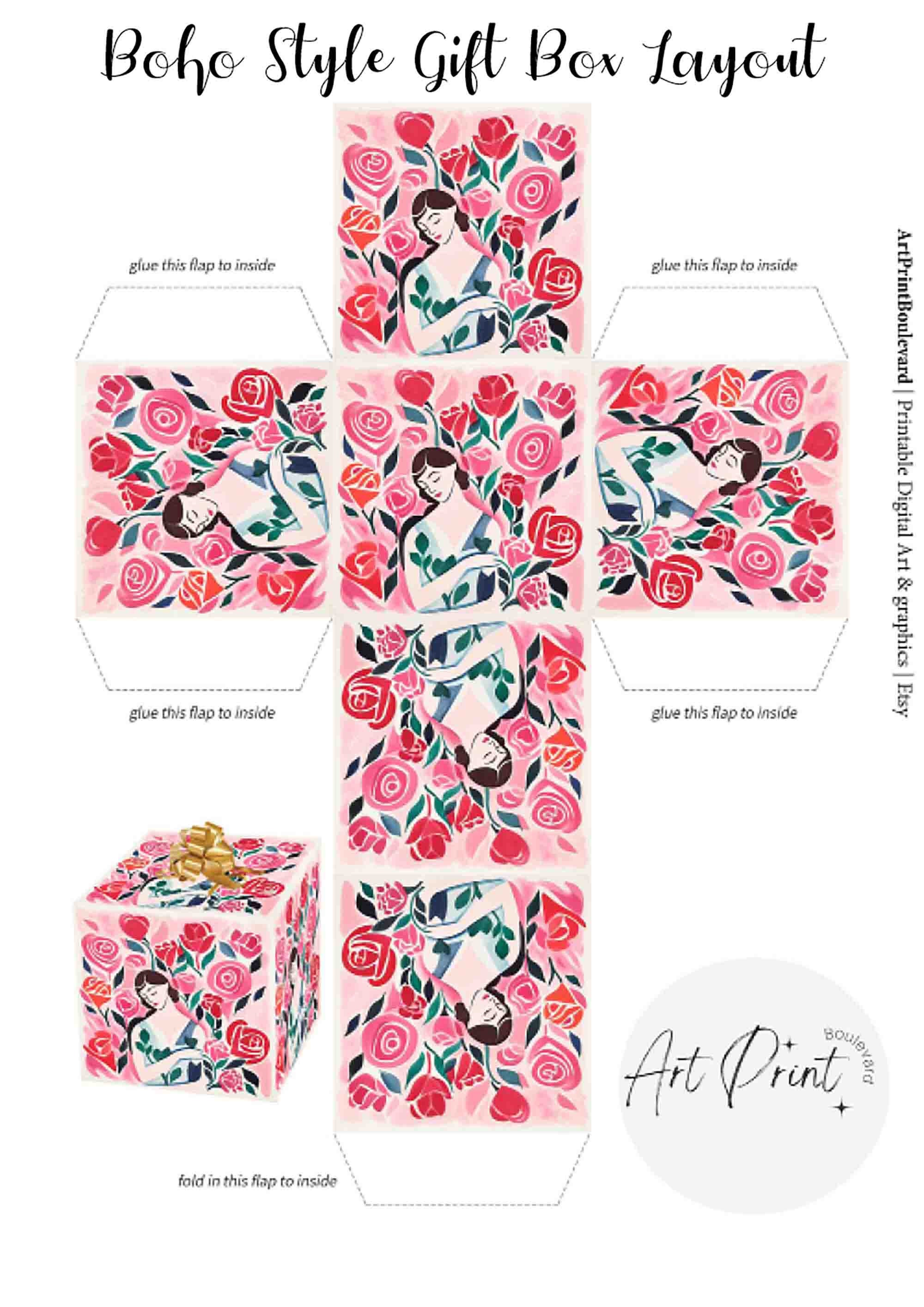 Perfect DIY Birthday Gift Box Template for Mothers Day, Gift Wrapping ...