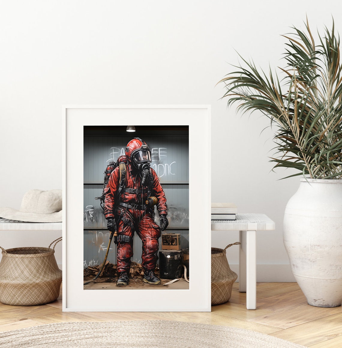 Printable Instant Digital Download of Firefighter Graffiti Poster in ...