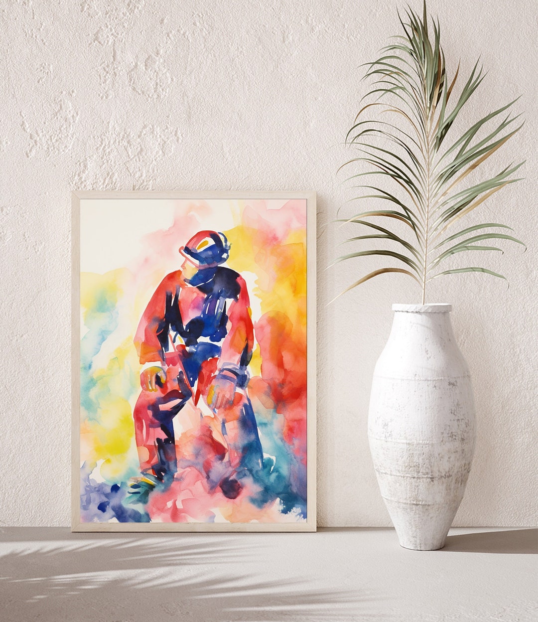 Printable Firefighter Poster Gift and Digital Print for Firefighter ...