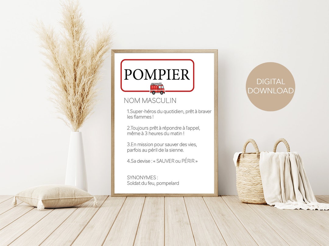 Poster With the Definition of Firefighter, Dictionary Art Firefighter ...