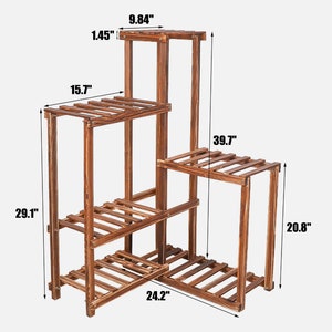 Plant Stand Wood Plant Stand Holder Flower Display Rack Indoor Outdoor ...