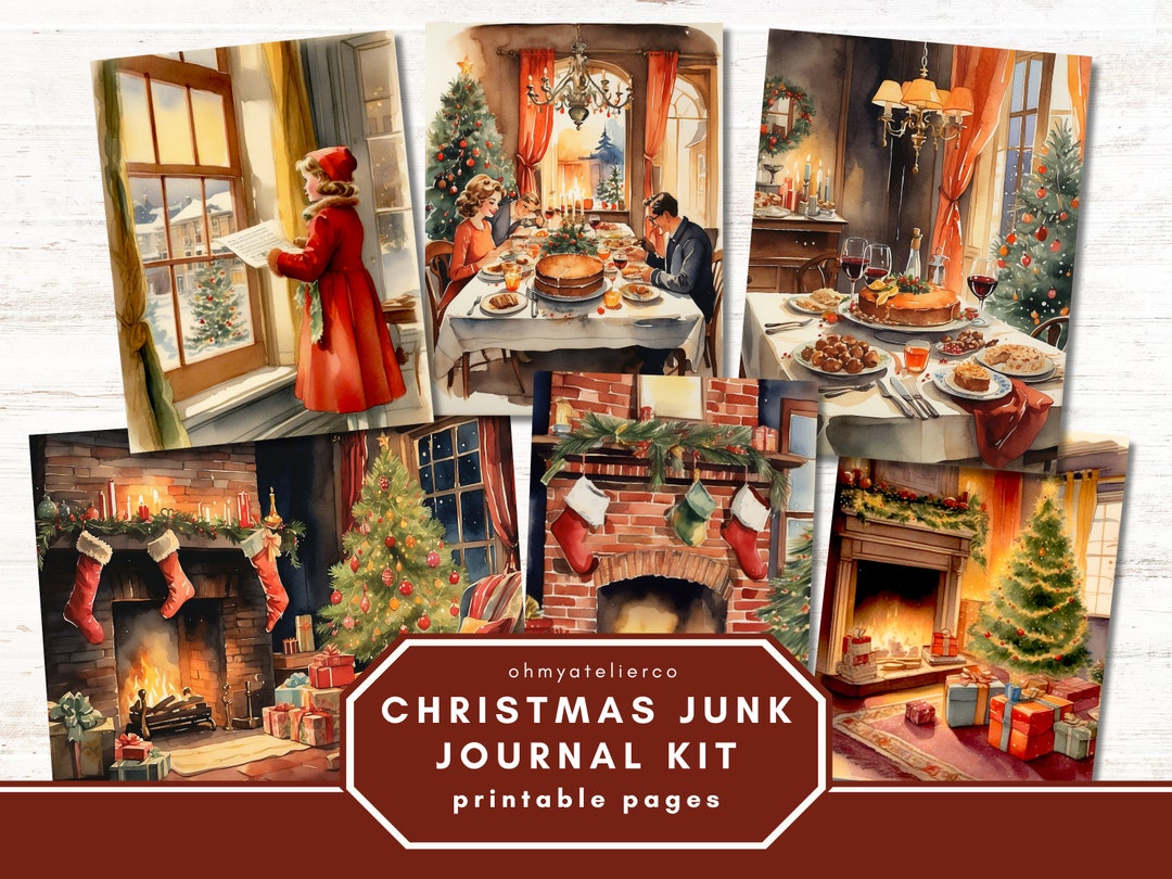 Christmas Junk Journal Digital Kit Download, Christmas Digital Papers ...