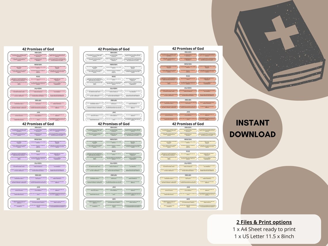 Promises of God Bible Verse Printable Color Bundle - Inspiring ...