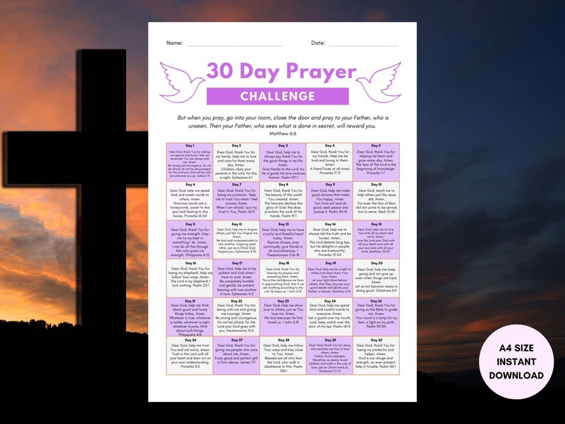 30 Day Prayer Challenge, Printable Prayer, Morning Prayer, Watch the ...