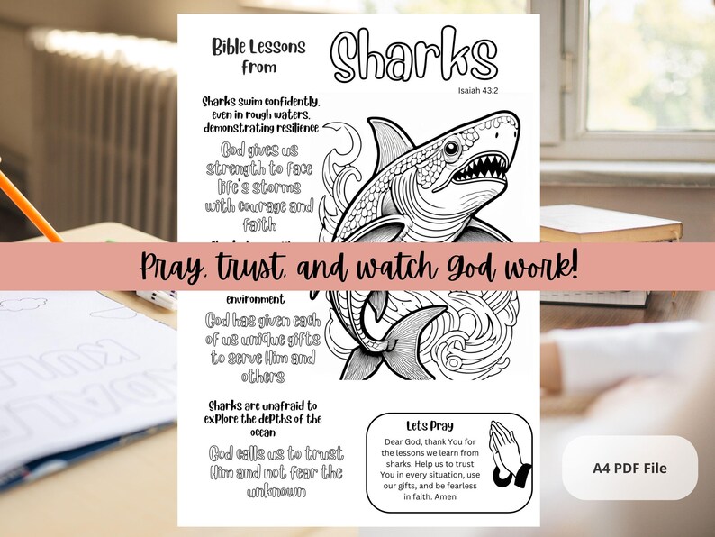 Sharks Coloring Sheets Bible Study Lessons for Kids, Engaging Sunday ...
