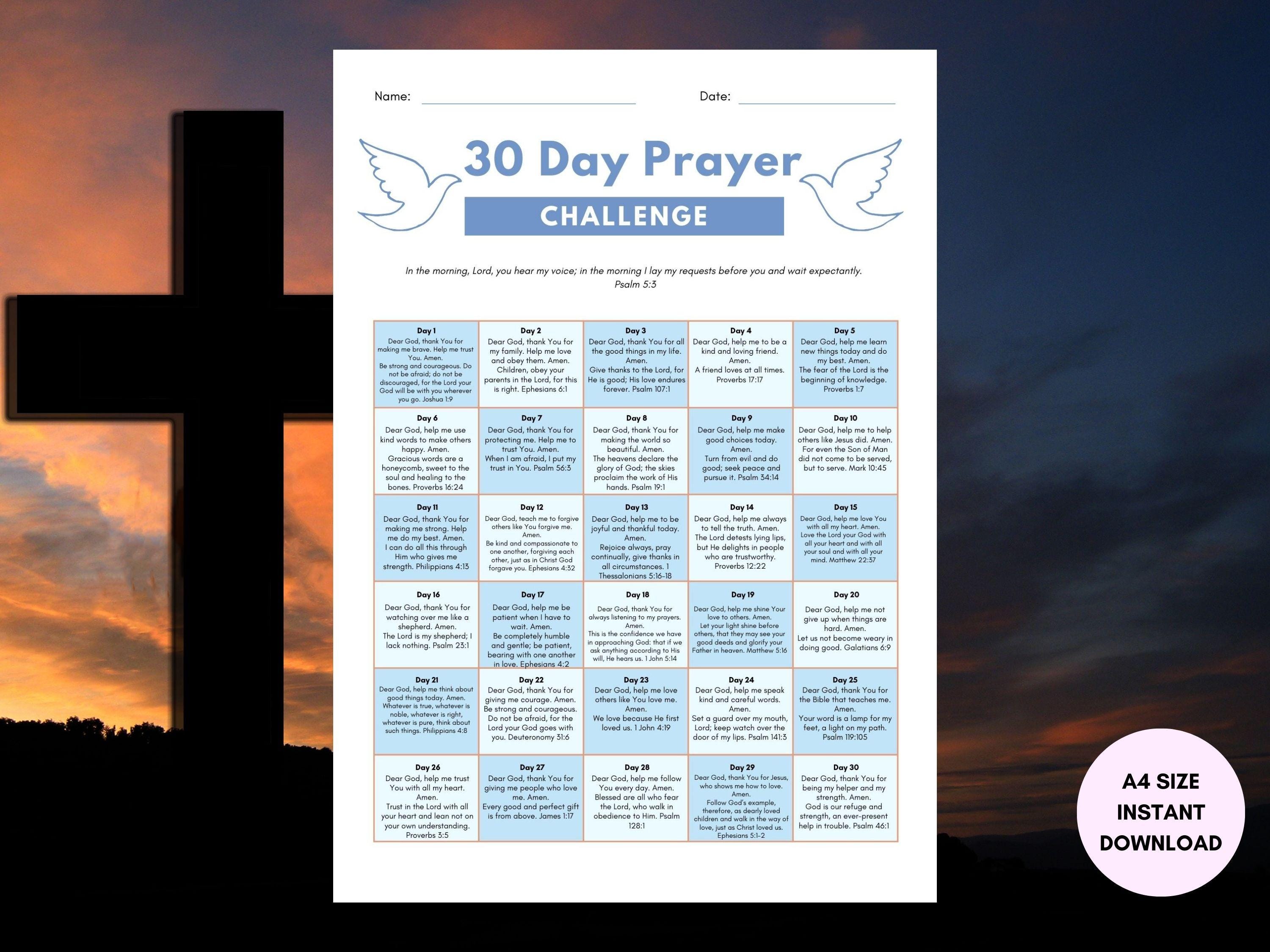 30 Day Prayer Challenge, Printable Prayer, Morning Prayer, Watch the ...