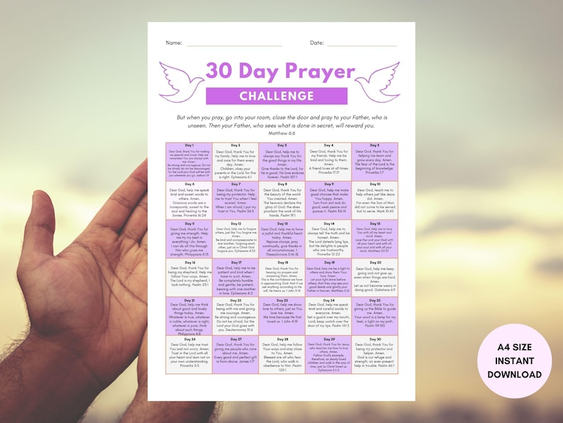 30 Day Prayer Challenge, Printable Prayer, Morning Prayer, Watch the ...