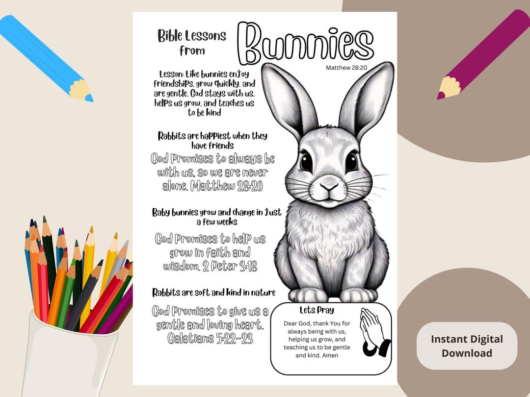 Bunny Coloring Sheets, Classic Rabbit Easter Kids Activity Sheet, Bunny ...