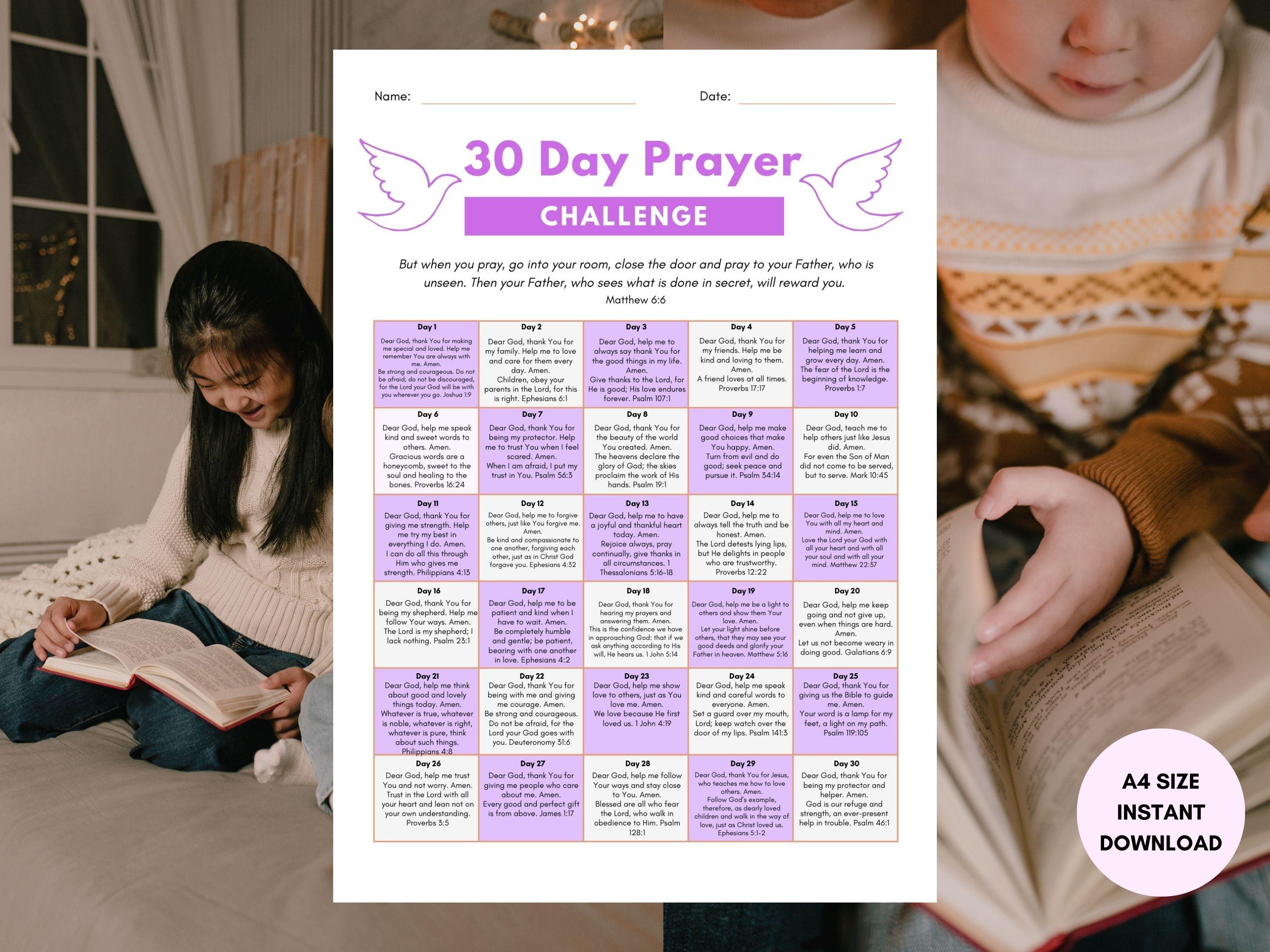 30 Day Prayer Challenge, Printable Prayer, Morning Prayer, Watch the ...