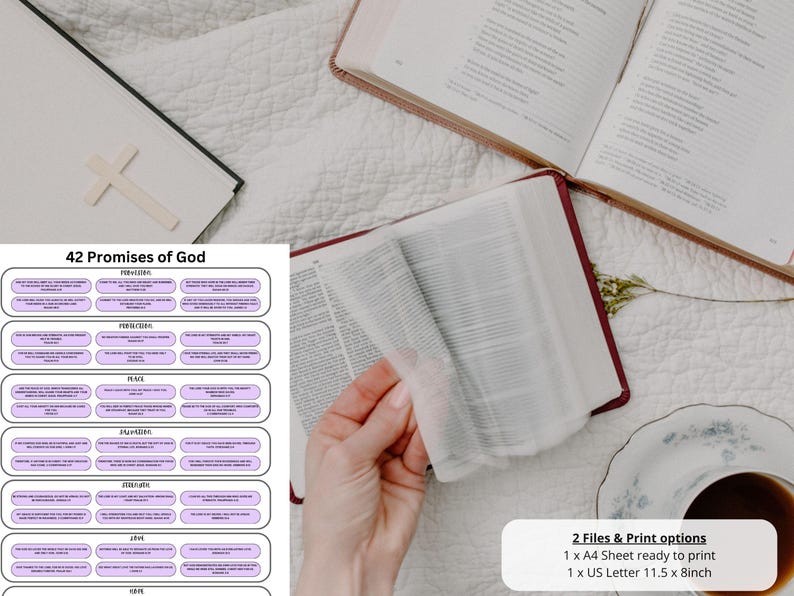 Promises of God Bible Verse Printable Purple - Inspiring Scripture for ...