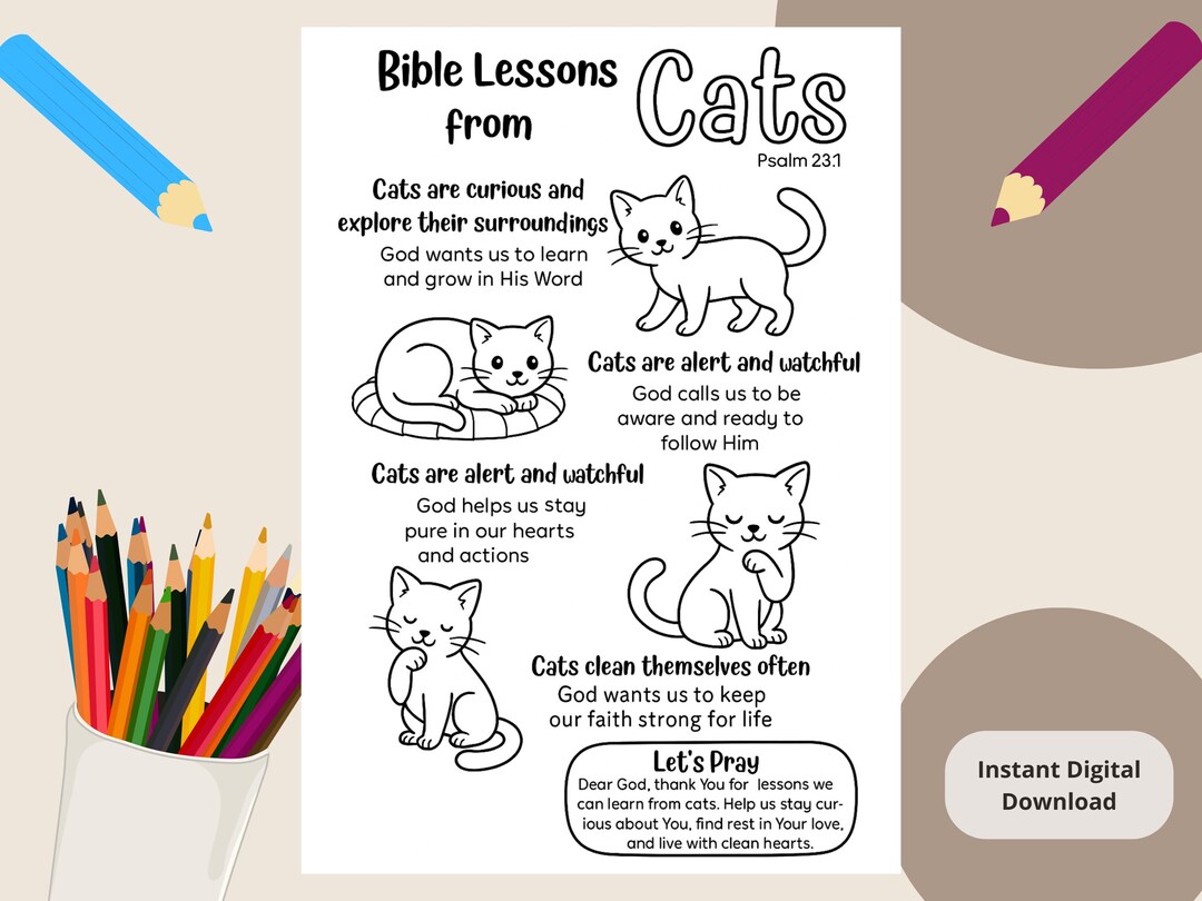 Cats Bible Activity Book for Kids: Fun Christian Learning, Bible ...