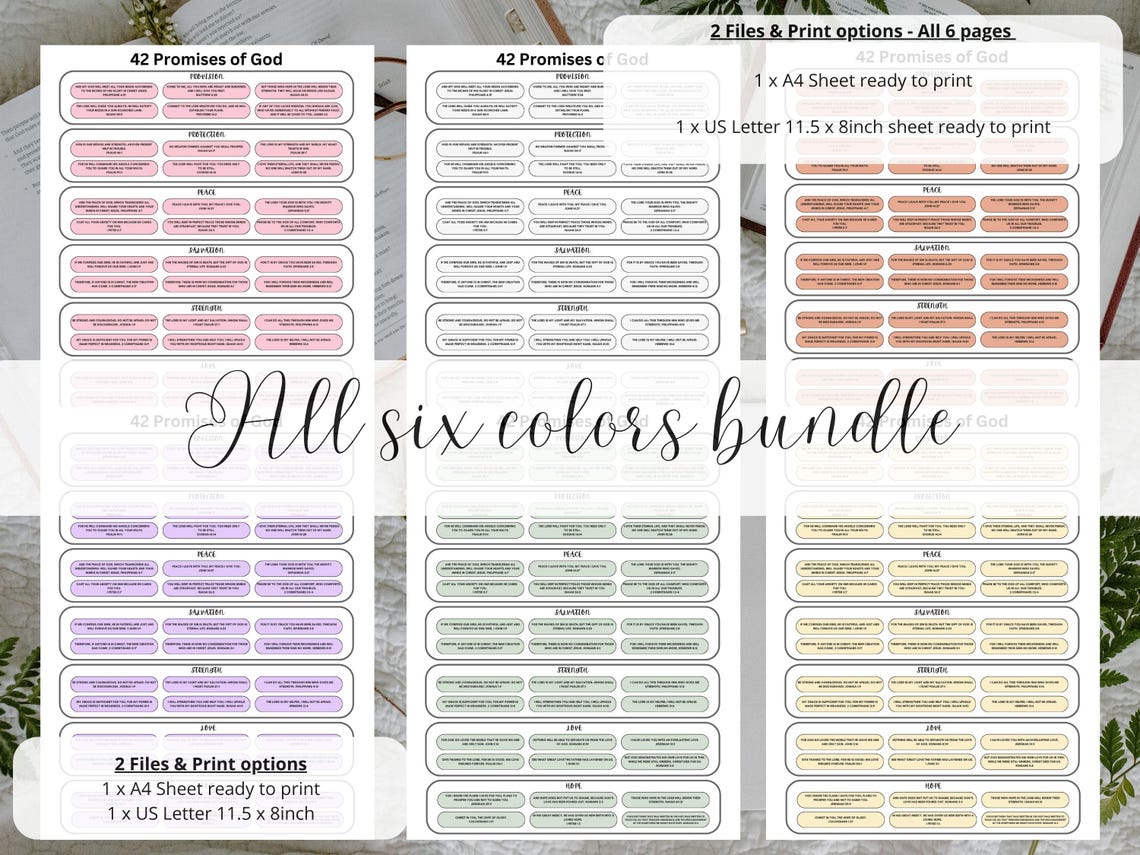 Promises of God Bible Verse Printable Color Bundle - Inspiring ...