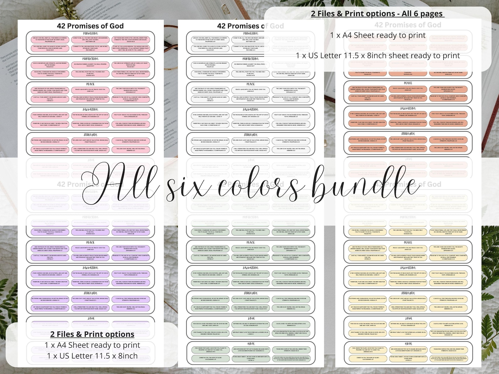 Promises of God Bible Verse Printable Color Bundle - Inspiring ...
