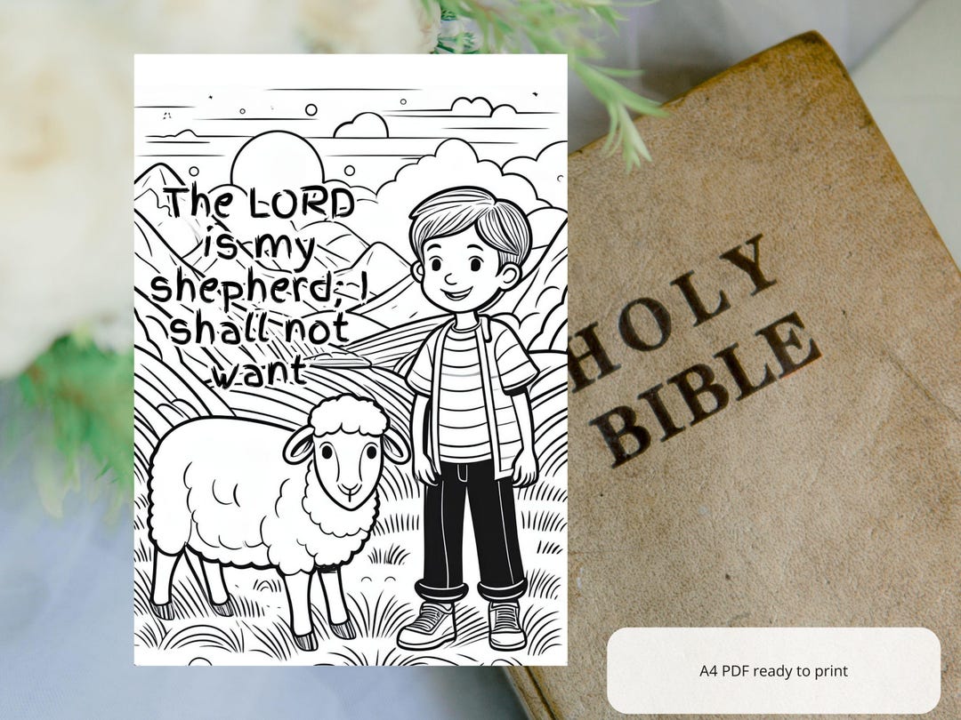 The Lord is My Shepherd I Shall Not Want Coloring Page Bible Coloring ...
