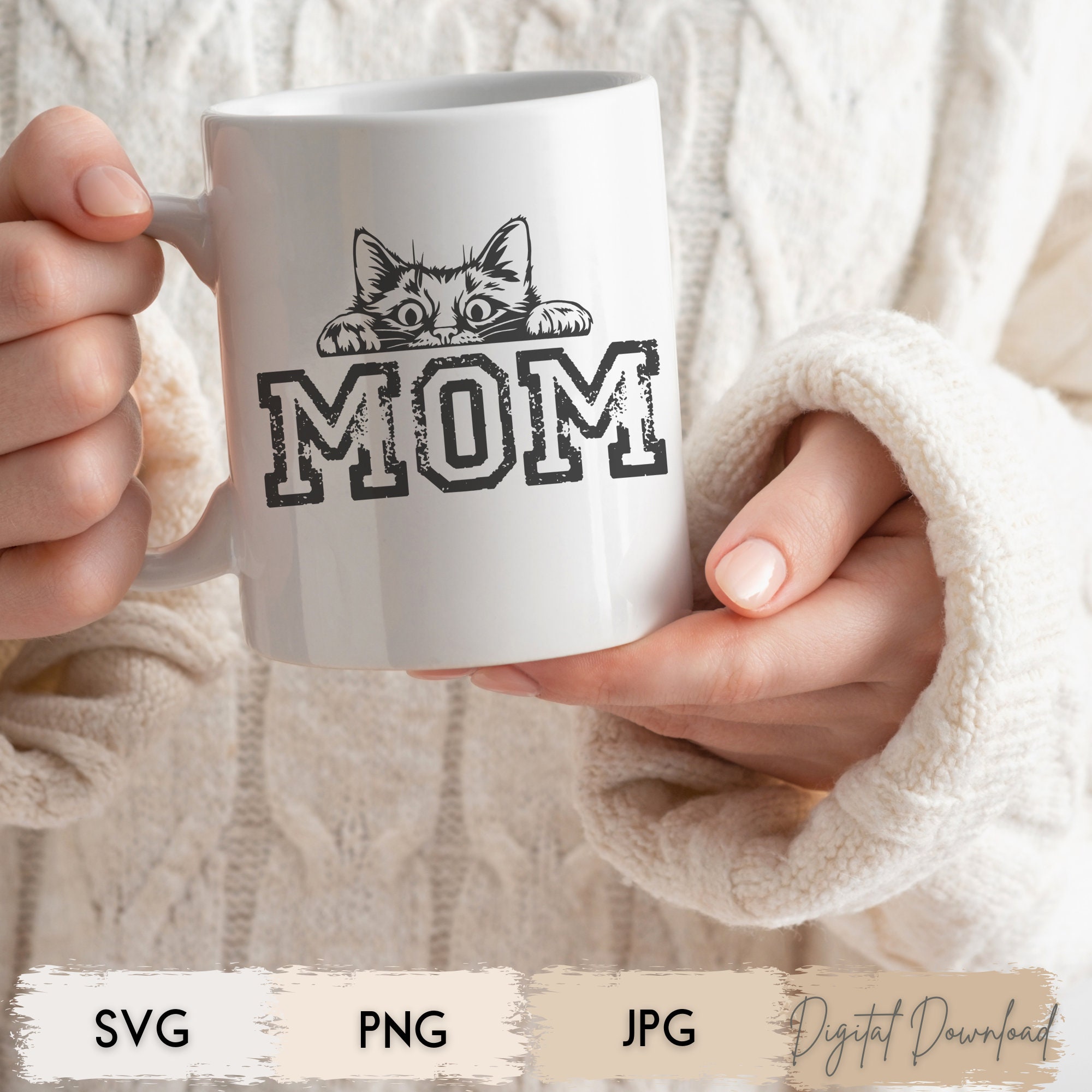 Cat Mom SVG PNG JPG, Cat Outline Svg Png Jpg, Cat Mom Varsity Svg Png ...