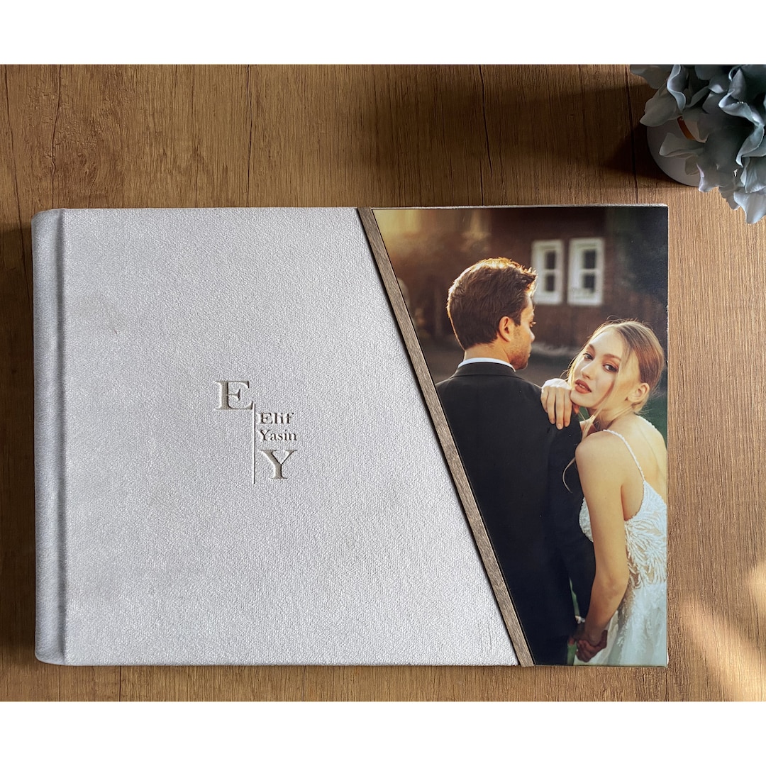 Full Page Printed Panoramic Deluxe Wedding Photo Album With Personalized Cover 12x12 Inch ...