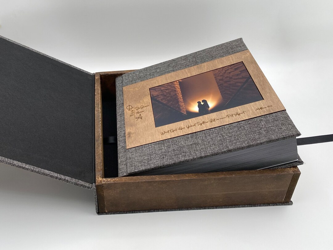 Personalized Ash Wood Photo Album Box, Clamshell Keepsake - Etsy