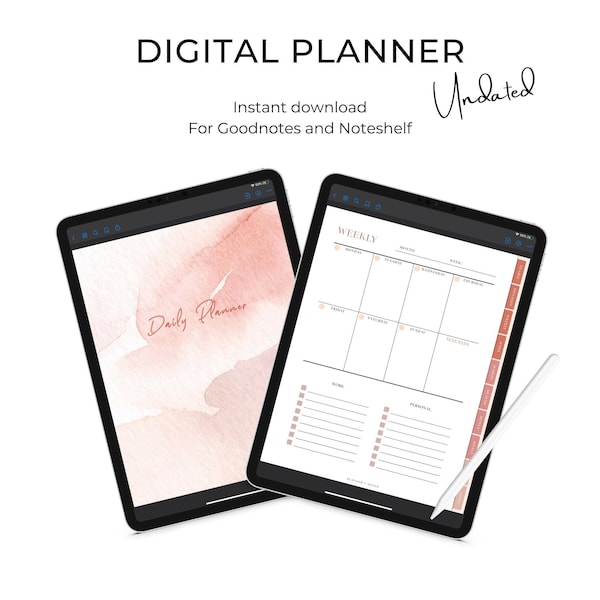 Undated Digital Planner Portrait - Etsy