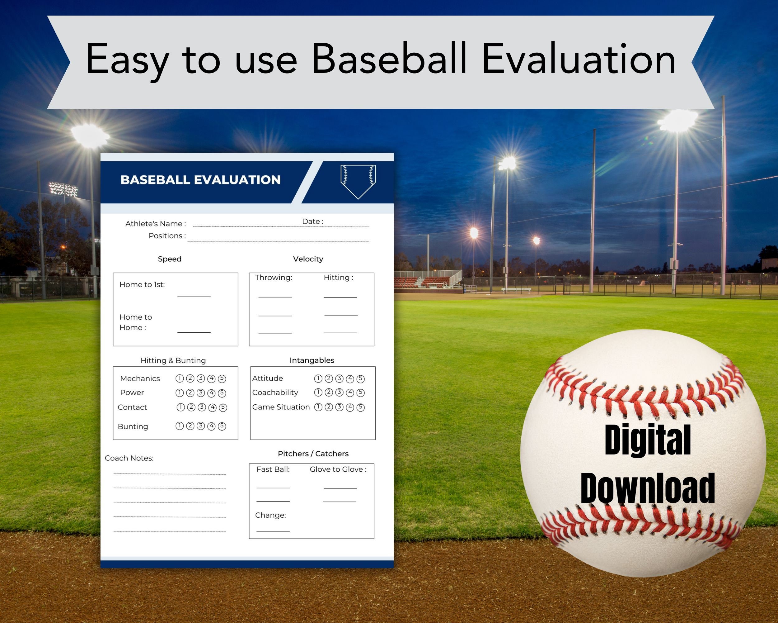 Baseball Evaluation Form Baseball Player (Instant Download) - Etsy