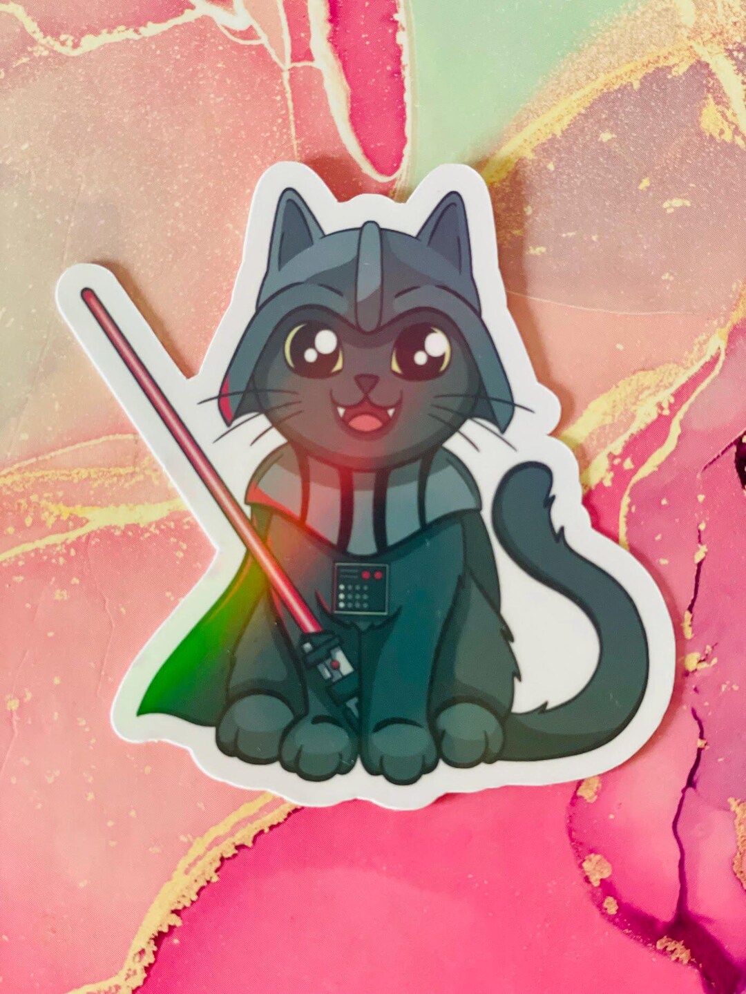 Darth Vader Kitty Sticker Star Wars Cute Cat Stickers High Quality ...