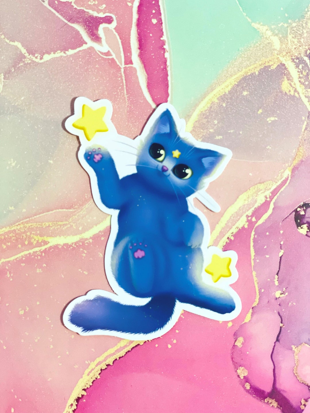 Starlight Kitty Stickers Cute Cat Stickers High Quality Matte Vinyl ...