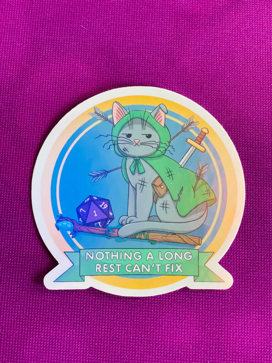 Cute Cat Stickers | Dnd | Dungeons & Dragons | High Quality Holographic ...