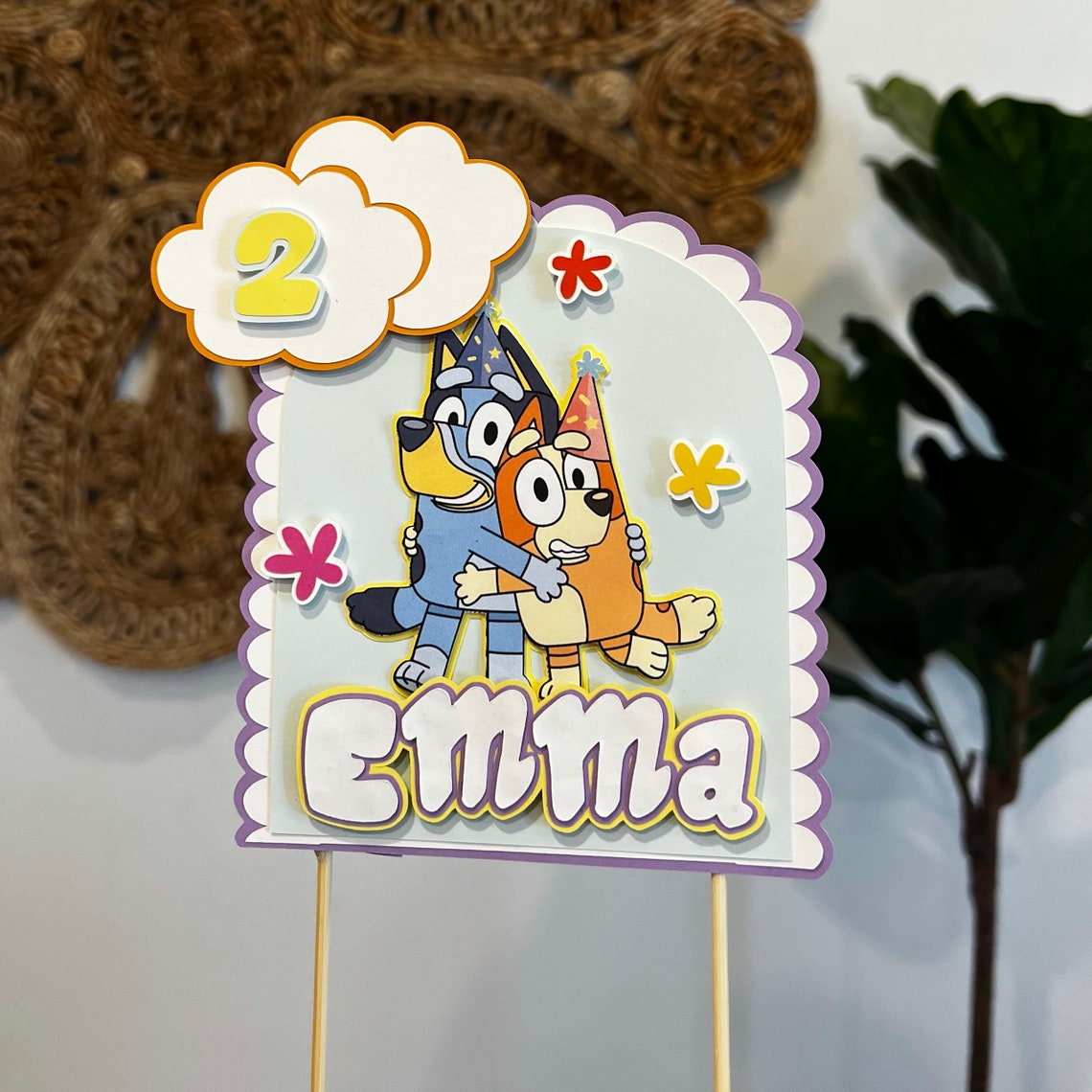 Bluey Cake Topper, Kid Cartoon Cake Topper. Custom Personalized Bluey ...