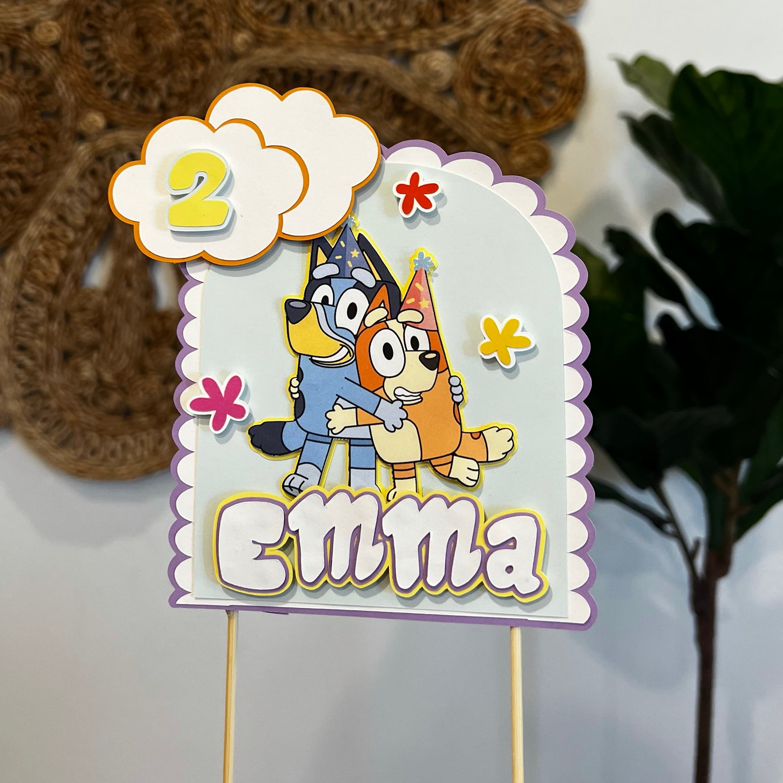 Bluey Cake Topper, Kid Cartoon Cake Topper. Custom Personalized Bluey ...